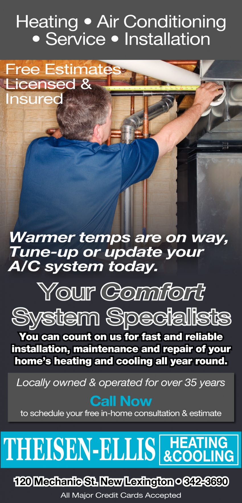 Your Comfort System Specialists, Theisen-Ellis Heating & Cooling