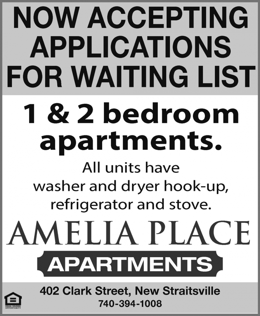 Now Accepting Applications For Waiting List Amelia Place Apartments