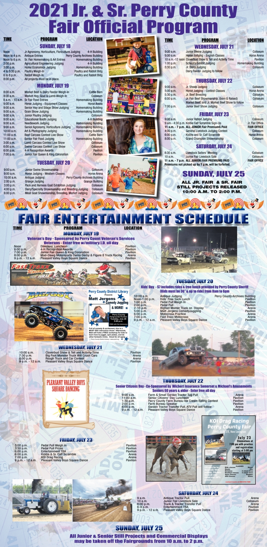 Fair Entertainment Schedule, 2021 Jr. & Sr. Perry County Fair Official ...